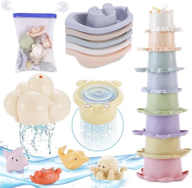 BABY BATH TOYS for 1-3 Year Olds, Kids Toddler Mold Free Floating Bath ...