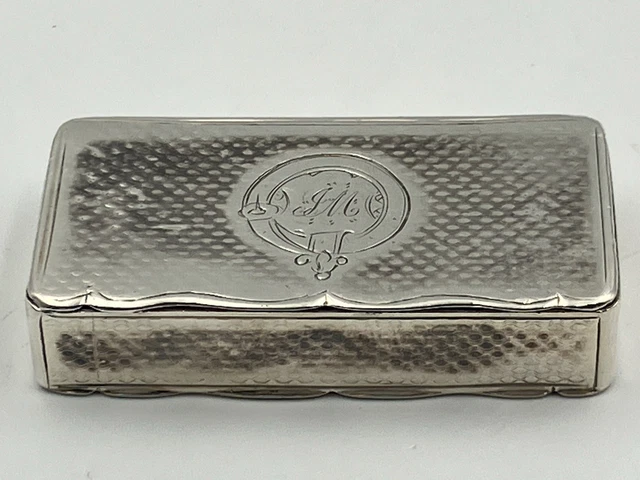VICTORIAN SILVER SNUFF Box Classicism Style Guilloche Hallmarked 1862 ...