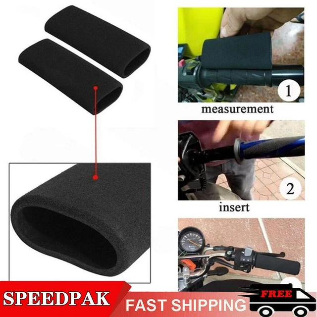 MOTOR MOTORCYCLE SLIP On Foam Anti-Vibration Comfort Handlebar 2X Cover ...