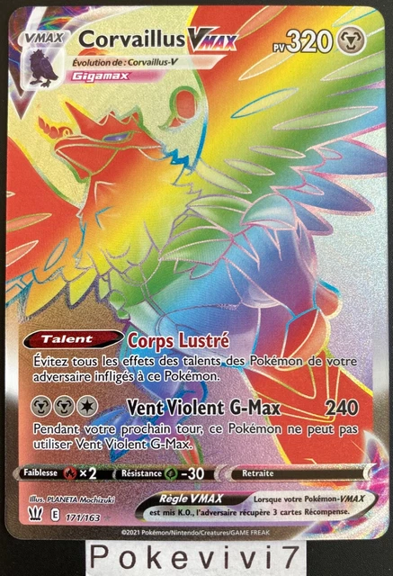 CARTE POKEMON CORVAILLUS 171/163 Vmax Secrète Epée et Bouclier 5 EB05 ...