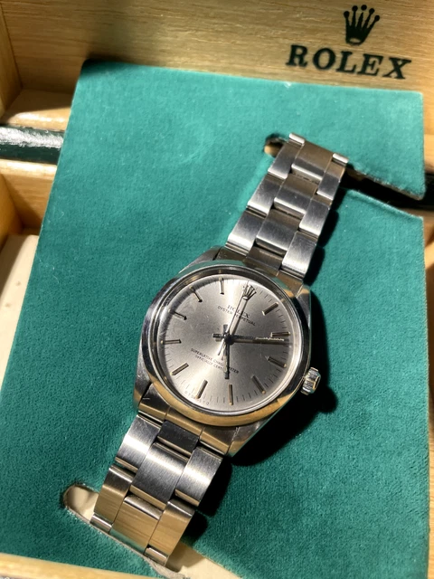 VINTAGE ROLEX OYSTER Perpetual - Ref. 1002 - Silver Dial 7835 Bracelet ...