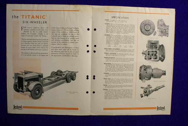 LEYLAND TITANIC 6 Wheel Bus Coach Double Deck Chassis Specification ...