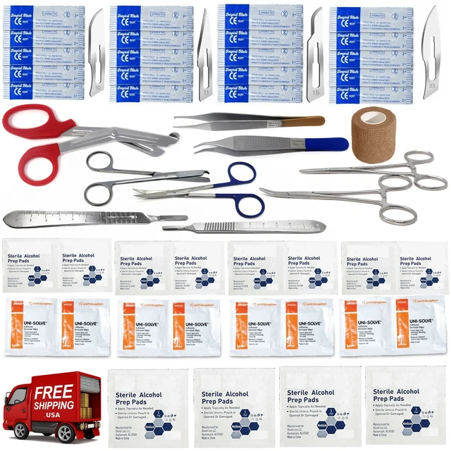 FIRST AID TRAUMA Kit Pack Medical Supply Refill Items Instuments - 70 ...
