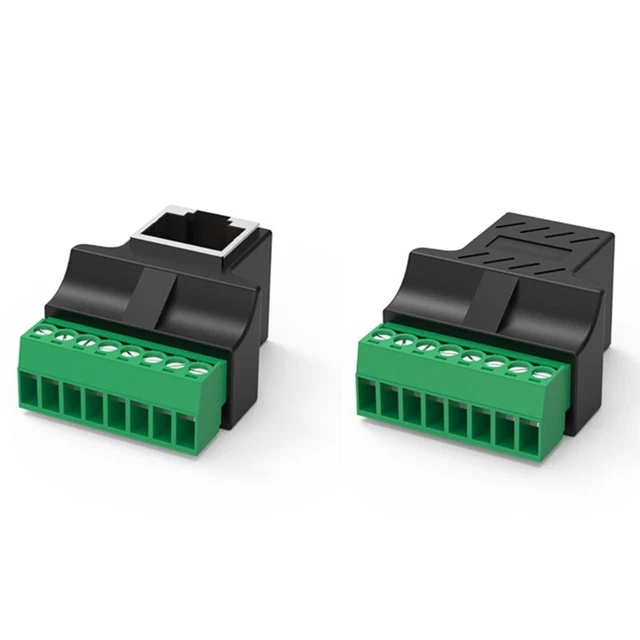 RJ45 ETHERNET FEMALE To 8 Pin Screw Terminal Converter Rj45 Connector ...