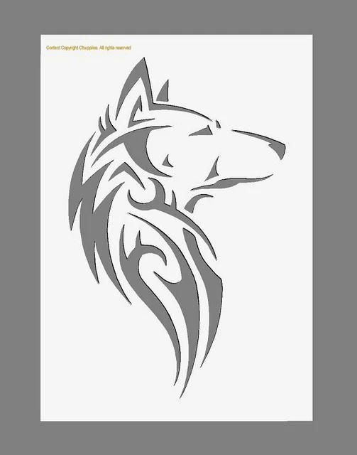 Mylar Stencil Tribal Wolf 125 190 Micron A3 A4 A5 Sizes Celtic