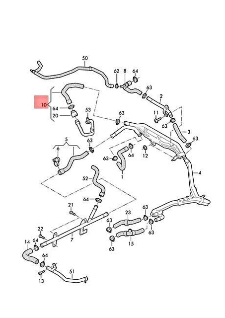 NEW VW AMAROK S6B S7A S7B Coolant Hose 2H6122157Ac Genuine £47.70 ...