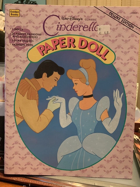 WALT DISNEY'S CLASSIC Cinderella Paper Doll 1989 Uncut Mint Golden book ...
