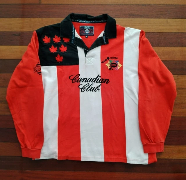 CANADA RUGBY SHIRT 1997 1998 Cotton Oxford jersey Club Canada World Cup ...