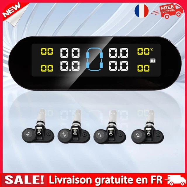 MONITEUR TPMS, AFFICHAGE en temps réel, écran LCD, dispositif d'alarme de sécuri EUR 28,90 ...