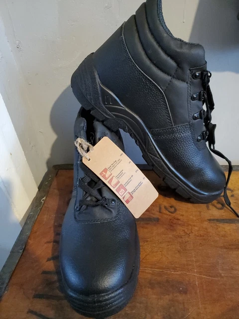 BNWT NEW BLACK Steel Toe Cap Oil & Slip Resistant Mens Adults Work ...