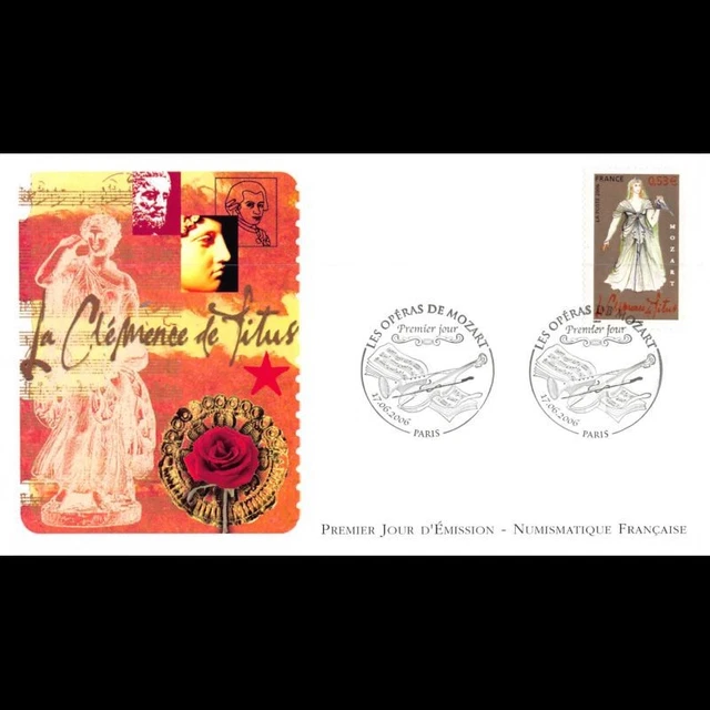 FDC LNF - Opéra Mozart, la Clémence de Titus - 17/6/2006 Paris EUR 3,00 ...