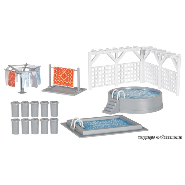 KIBRI 38148 1/87 Maquette Ho Kit Decoration Jardin Et Terasse Avec ... KIBRI 38148 1/87 Maquette Ho Kit Decoration Jardin Et Terasse Avec ...
