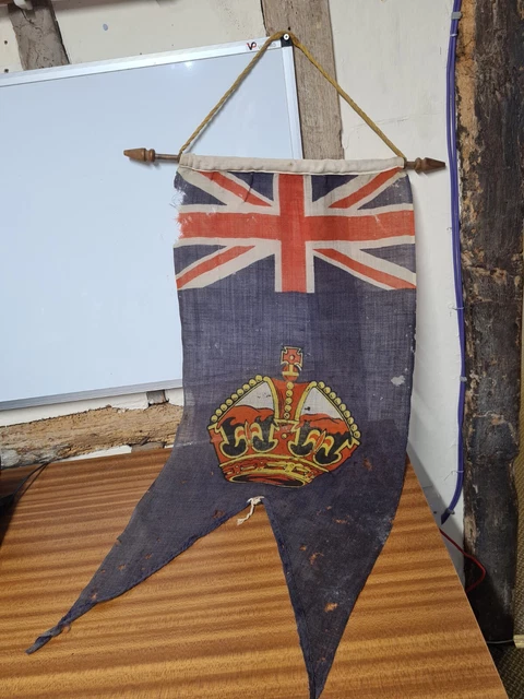 VINTAGE UNION JACK Tudor Crown Hanging Display Flag VTG £29.99 ...