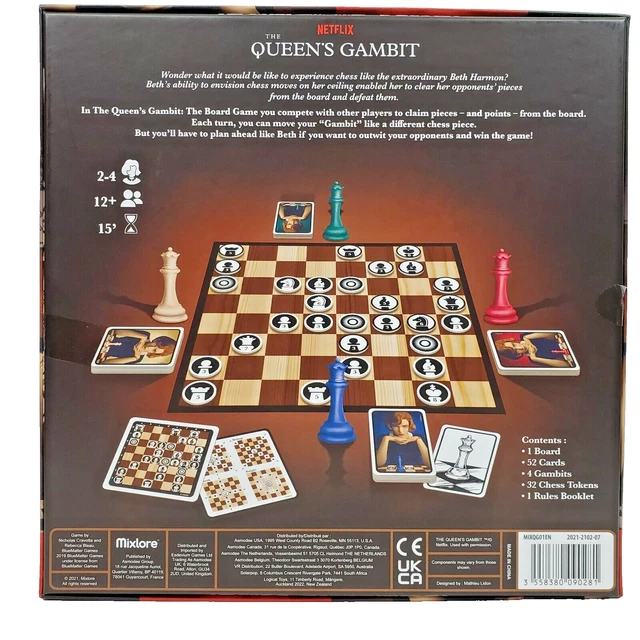 NETFLIX THE QUEEN'S Gambit Strategy 2021 Board Game Chess Tokens Cards ...