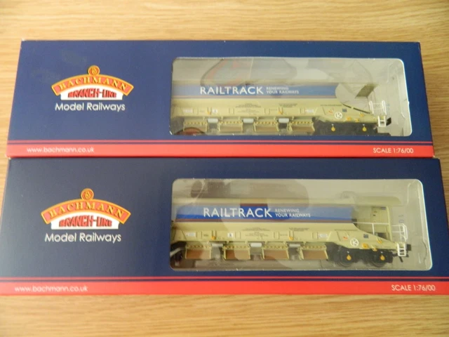 TWO BACHMANN JJA Auto-Ballaster Hopper wagons 38-210 & 212A Blue/Grey ...