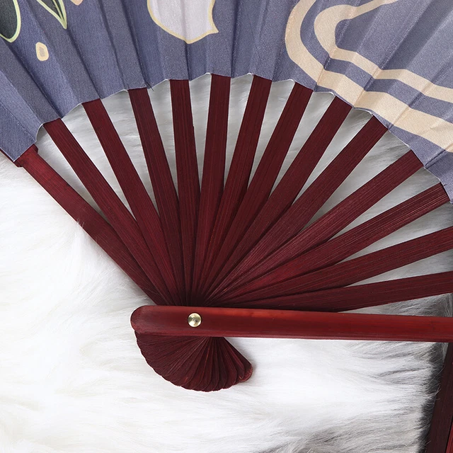 GAME GENSHIN IMPACT Kamisato Ayaka Cosplay Prop Folding Fan Two Sided ...