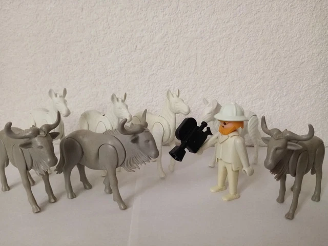 PLAYMOBIL COLOR 3677 zoo gnou safari zèbre cameraman vintage EUR 48,00 ...