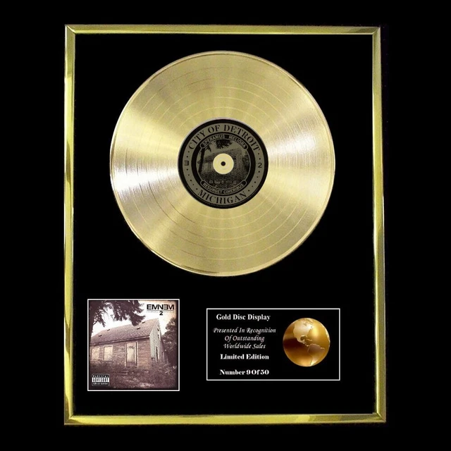 EMINEM THE MARSHAL Mathers LP 2 Gold Disc Award Vinyl Record Christmas ...