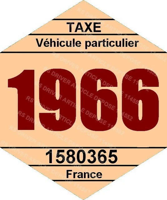VIGNETTE 1966 POUR intérieur pare-brise RENAULT PEUGEOT CITROEN ALFA ...