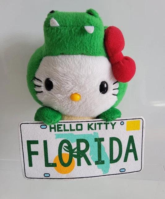 HELLO KITTY PLUSH Soft Toy Teddy Cat Florida Licence Plate 20cm Very ...