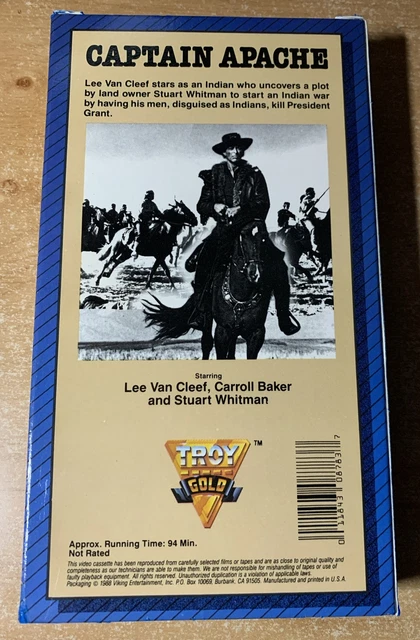 CAPTAIN APACHE LEE Van Cleef, Stuart Whiteman VHS BANDE or troy 1988 ...