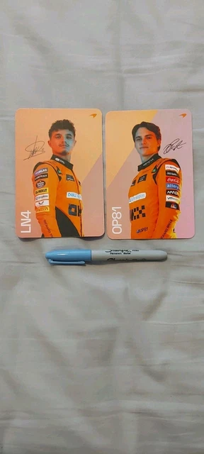 MCLAREN FORMULA ONE Team Driver Cards 2024 Lando Norris & Oscar Piastri ...