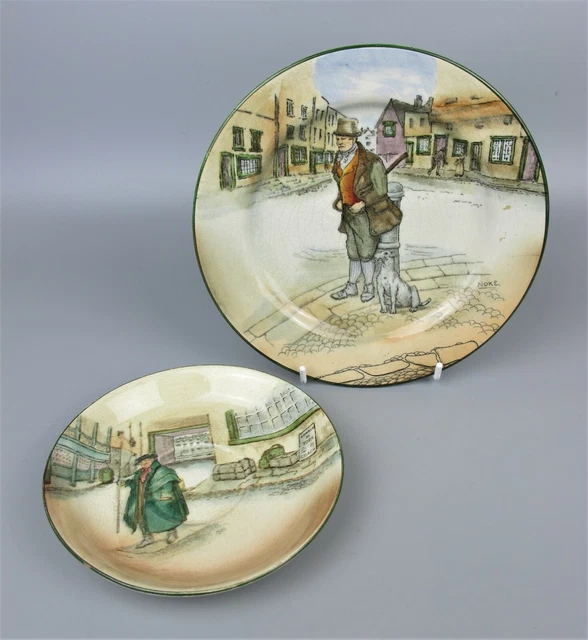 ROYAL DOULTON DICKENS Ware Bill Sykes Plate 7.5" & Tony Weller Saucer ...