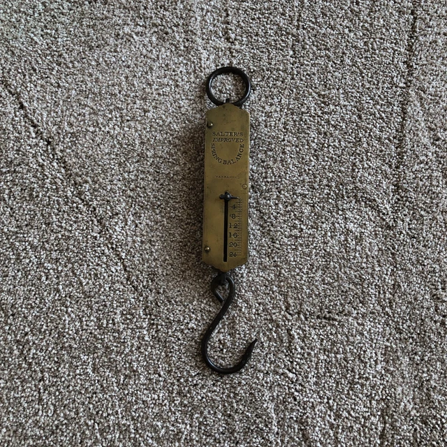 VINTAGE COLLECTIBLE SALTER'S Improved Spring Balance Brass Scale Up To ...