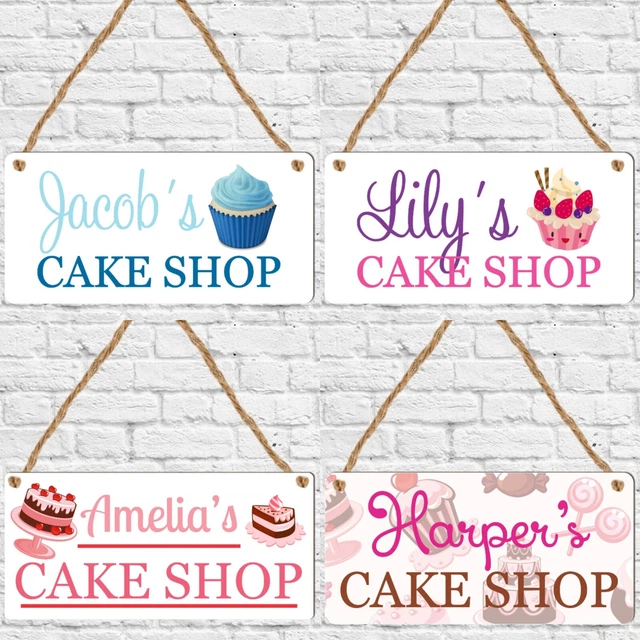 PERSONALISED CAKE SHOP Sign Childrens Daughter Son Playroom Playhouse ...