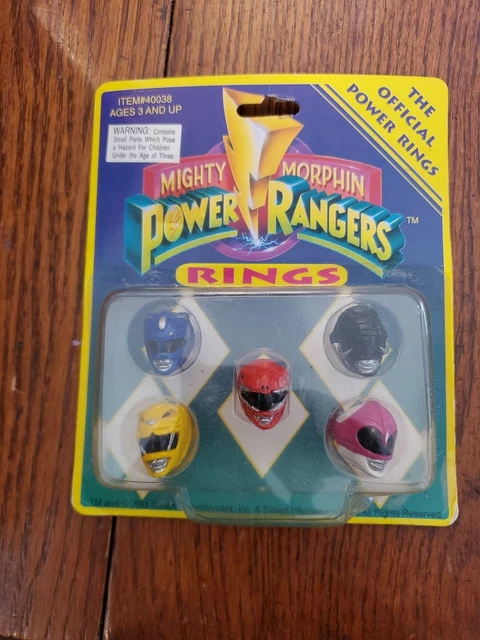 NEW 1993 MIGHTY Morphin Power Rangers - OFFICIAL POWER RINGS SET OF 5 ...