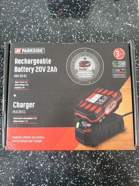 PARKSIDE RECHARGEABLE BATTERY 20v 2Ah With Charger £25.00 - PicClick UK