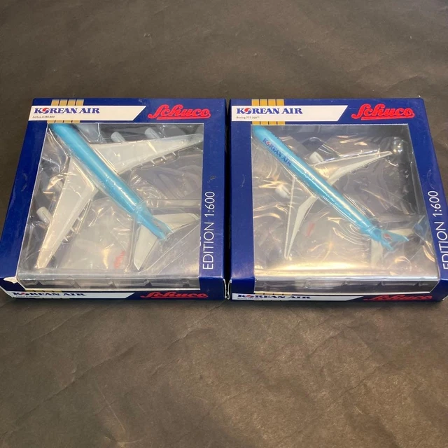 KOREAN AIR 1:600 Scala 2 Aircraft Set Boeing 777-300 & Airbus A380-800 ...