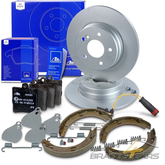ATE BREMSSCHEIBEN +BELÄGE+HANDBREMSE Hinten Für Mercedes C-Klasse W203 Clk Slk EUR 138,74 ...