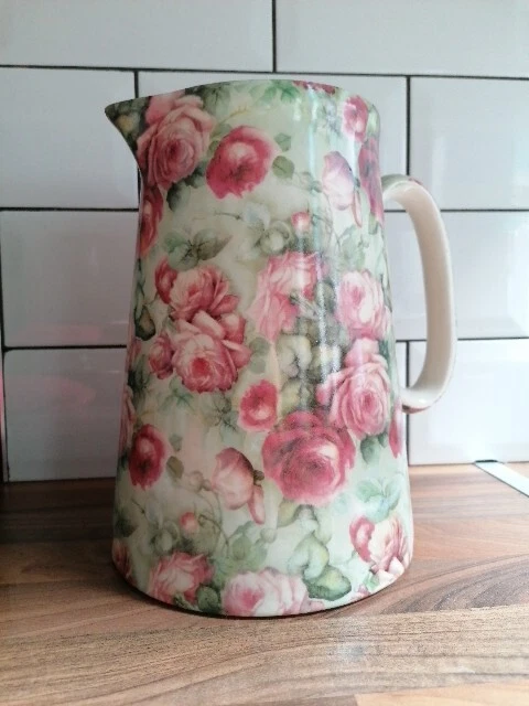 LARGE CROWN & Burslem Pottery Jug Floral Flowers £16.13 - PicClick UK