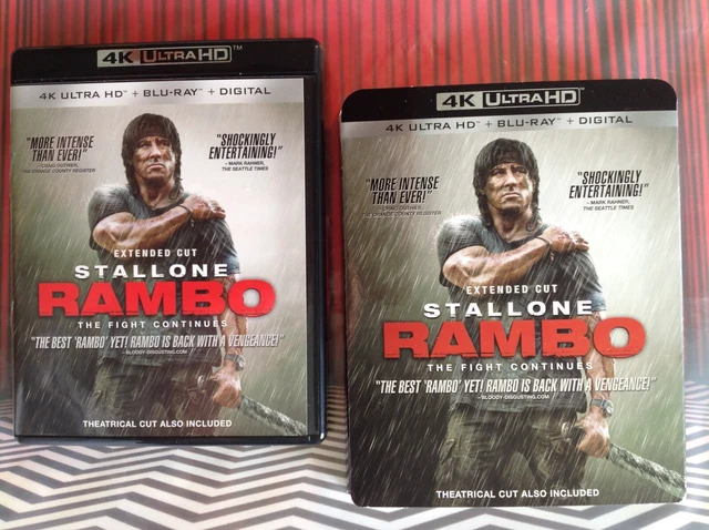 RAMBO - EXTENDED Cut (4K UltraHD Blu-ray) 2-Disc + SLIPCOVER. Sylvester ...