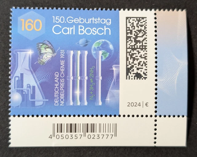 BUND 2024 MI3848 Chemiker Carl Bosch NEUHEIT Eckrand UR Briefmarke ...