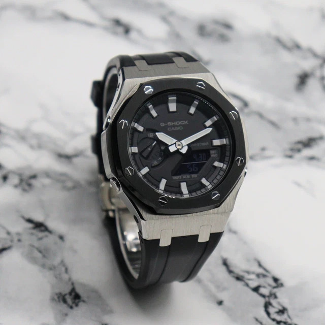 MONTRE CASIO G-SHOCK GA2100 - Custom Casioak Mod Kit Royal Oak - Black ...