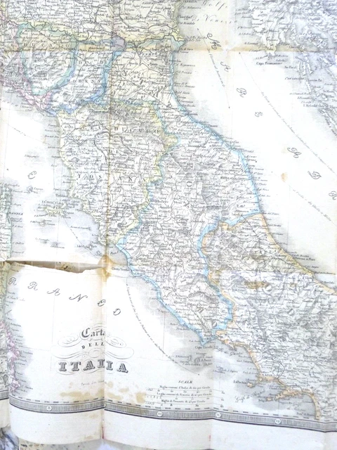 ANTICA MAPPA ITALIA 1854 Antichi Stati Italiani Geografia Storia EUR 63 ...