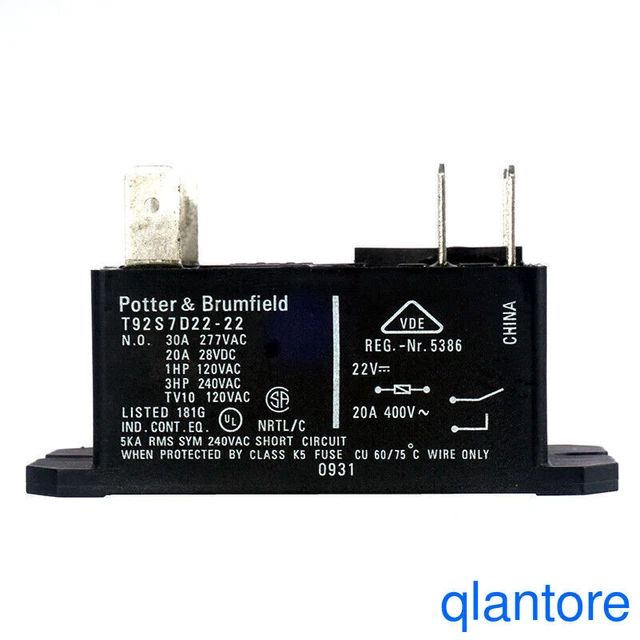24 V AC Relay T92S7A22-240=T92 TE Connectivity Flange Mount Power Relay, 240V Ac Coil, 30A Swi ...