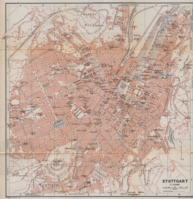 STUTTGART STADTPLAN TOWN map 1985/86 £5.00 - PicClick UK
