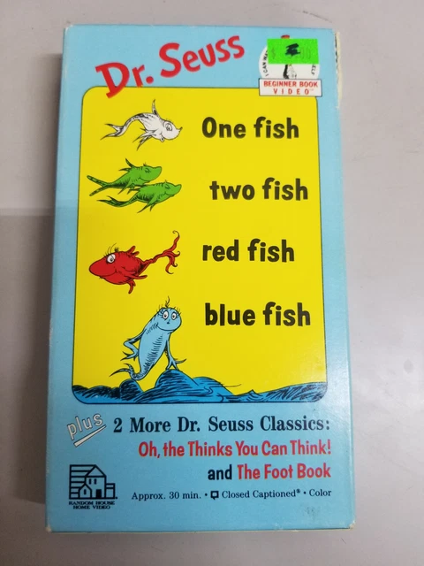 DR. SEUSS ONE Fish Two Fish Red Blue + 2 more VHS Video Tape 1989 £6.08 ...