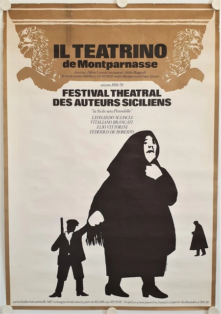 AFFICHE THÉÂTRE IL TEATRINO Festival Auteurs Siciliens 1978 EUR 25,00 ...