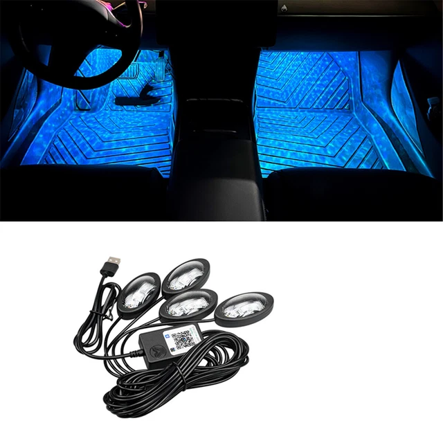 RGB LED CAR Interior Atmosphere Starry Sky Foot Lamp Ambient Decorative ...