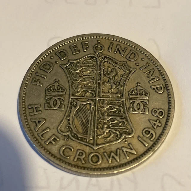 1948 HALF CROWN Coin King George VI Great Britain British Halfcrown £0. ...