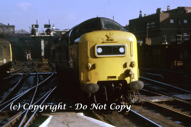 ORIGINAL 35MM DIESEL RAILWAY SLIDE CLASS 55 DELTIC 55021 KINGS CROSS £3 ...