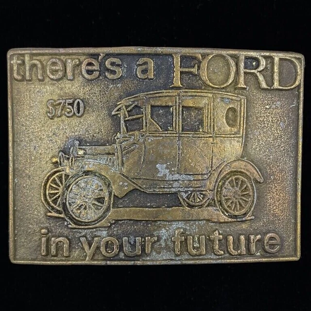 HENRY FORD DETROIT Model T A Classic Car Show 1970s Vintage Belt Buckle ...