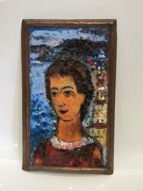 EMAILLE BILD KARL Dörrfuß ( 1906 -1984 Fürth )Email enamel painting ...
