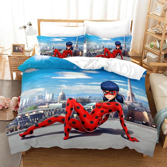 MIRACULOUS LADYBUG BEDROOM Decor Doona Cover Cozy Plush Bedding Set S/D ...