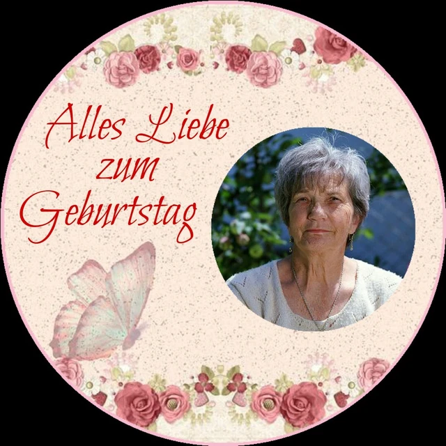 TORTENAUFLEGER ESSBAR FONDANT rund 20cm durchmesser Geburtstag mit Foto EUR 8,00 - PicClick DE