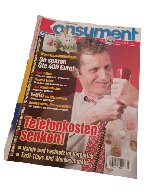 KONSUMENT TESTMAGAZIN MARS 2004 Machines à Laver Régimes Or Pneus EUR 4 ...